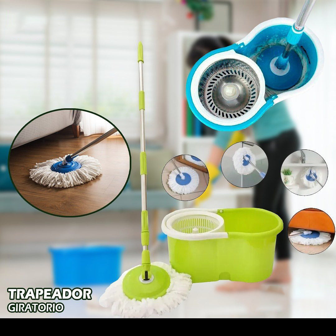TRAPEADOR GIRATORIO CON ESCURRIDOR METÁLICO – Go Store El Salvador